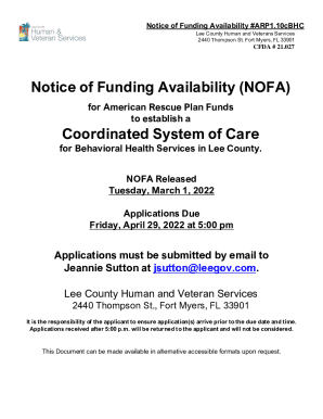 Fillable Online Notice of Funding Availability (NOFA) Coordinated ...