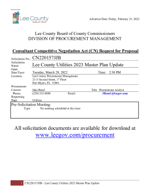 Fillable Online Hiring a Consultant Using Competitive Negotiation Procedures Fax Email Print ...