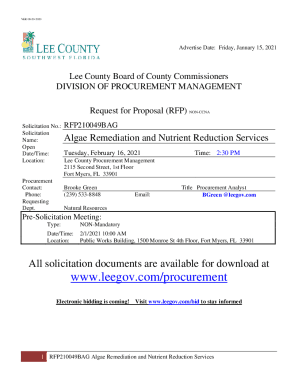 Fillable Online Requests for Bids and Proposals - Purchasing Fax Email Print - pdfFiller