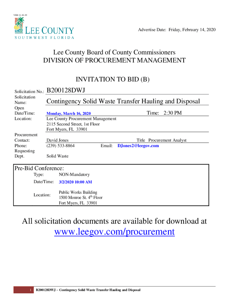 Fillable Online Request for Proposal (RFP) for Solid Waste Collection ...