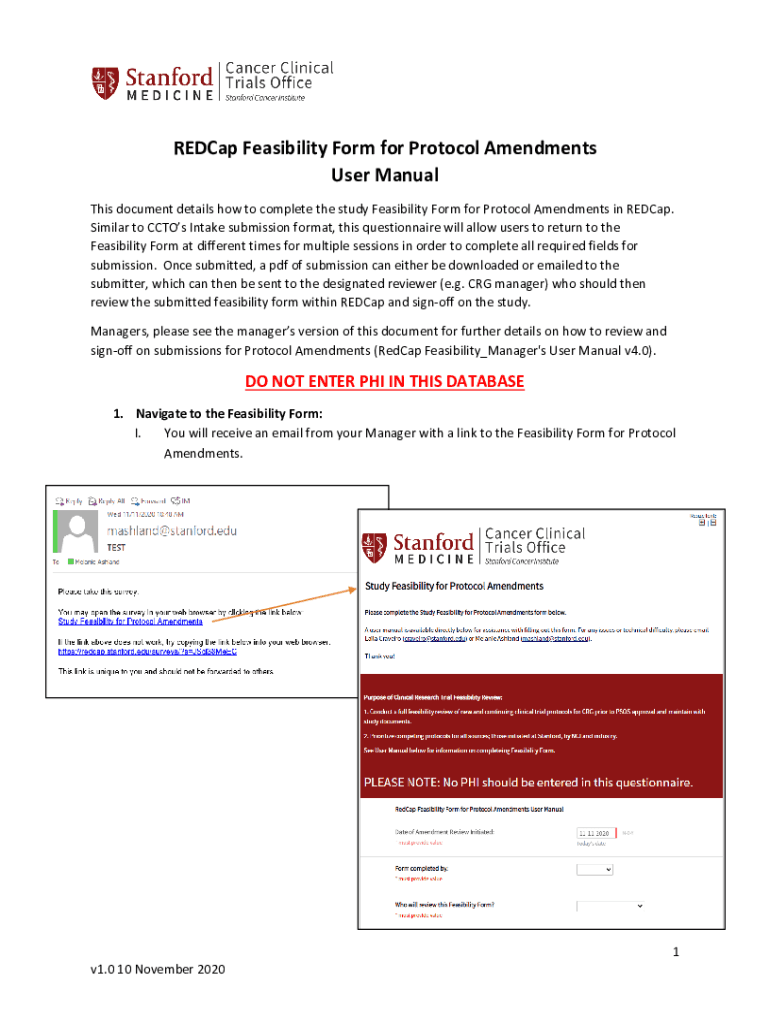 Fillable Online med stanford REDCap Feasibility Form - Manager s User ...