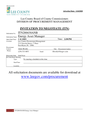 Fillable Online INVITATION TO NEGOTIATE (ITN) Fax Email Print - pdfFiller