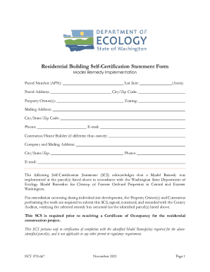 Fillable Online Residential Building Self-Certification Form. (Memo ...