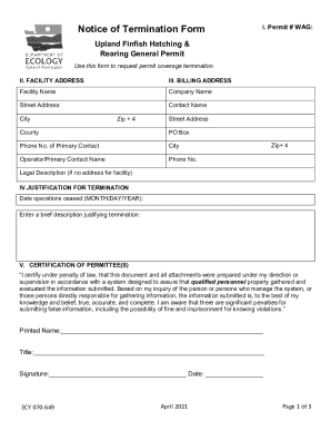 Fillable Online Notice of Permit Termination Form Fax Email Print ...