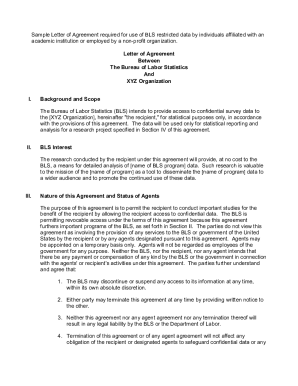 Fillable Online Sample Letter of Agreement required for use of BLS ...