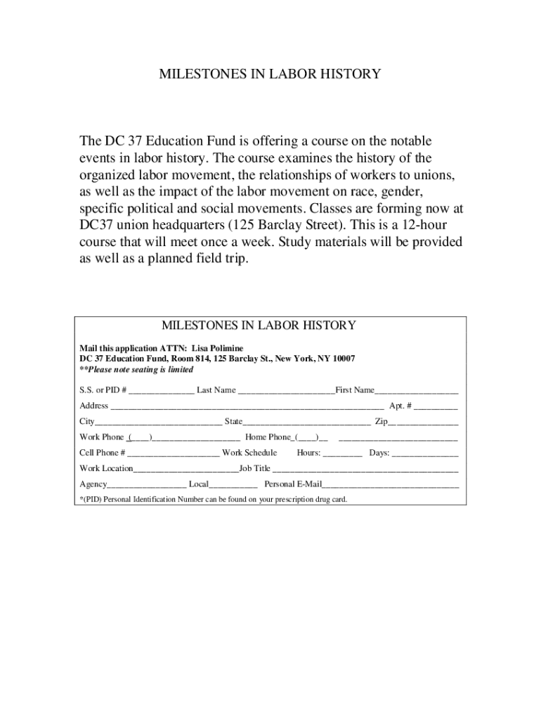 Fillable Online The U.S. Department of Labor Timeline - Alternate ...