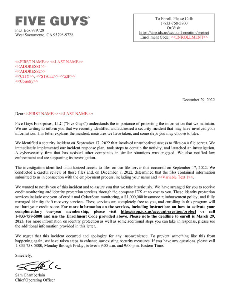 Fillable Online Enrollment Code: P.O Box 989728 West Sacramento, CA ...