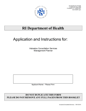 Fillable Online health ri Application and Instructions for: RI ...