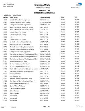 Fillable Online Polling Place-Precinct List - Miami-July132022. Polling ...