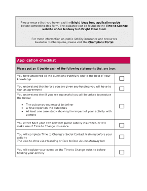 Fillable Online Medway Bright Ideas Fund Application Form - Time To ...