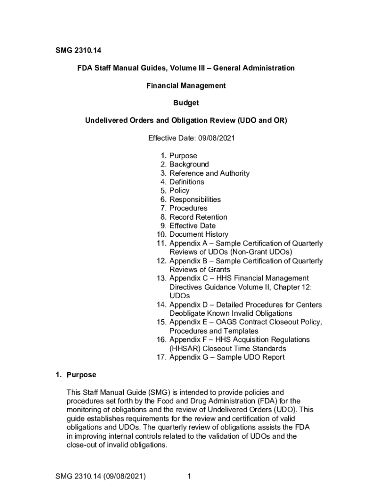 Fillable Online Staff Manual Guide 2310.14. Undelivered Orders and ...