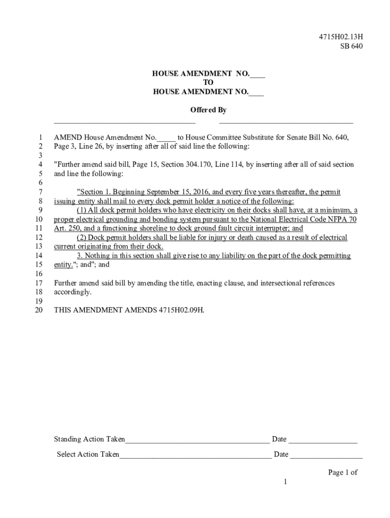 Fillable Online house mo Bill of Rights and Later Amendments Fax Email ...