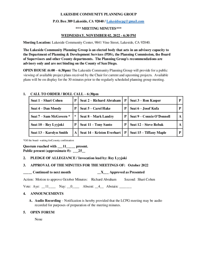 Fillable Online Community Planning Groups Contact List - City of San ...