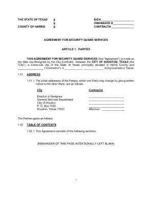 Fillable Online Sample Contracts to Bid in Harris County (TX)GovWin IQ ...