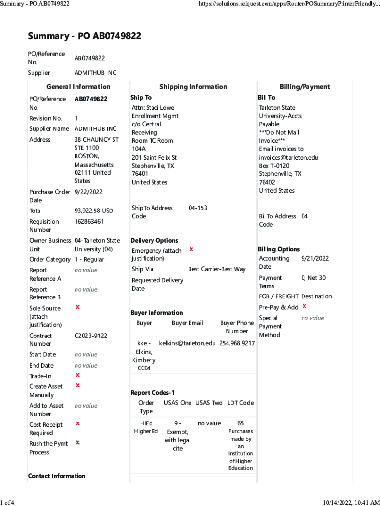Fillable Online Units 456: PO Summary Overview Fax Email Print - pdfFiller