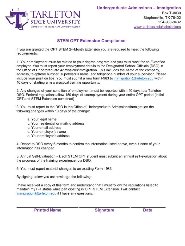 Fillable Online Post-Completion Optional Practical Training Request OPT ...
