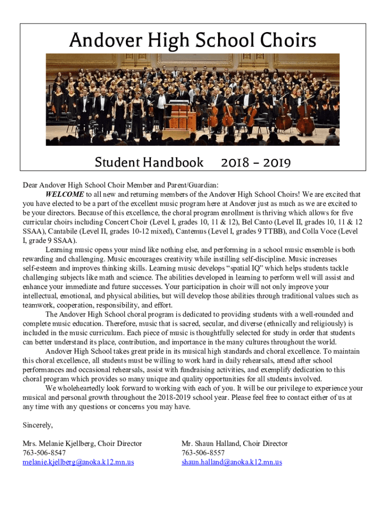 Fillable Online High School Vocal Music Handbook - Amazon S3 Fax Email ...