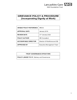 Fillable Online Grievance policy template with free download - Simply ...