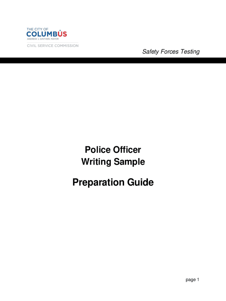 Fillable Online Police Officer Writing Sample Exam Preparation Guide ...