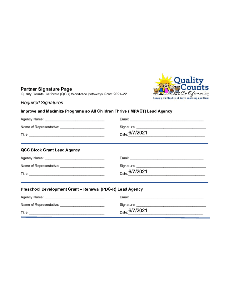 Fillable Online Quality Counts California Workforce Pathways Grant available ... Fax Email Print ...