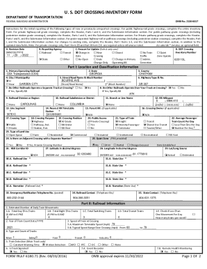 Fillable Online safetydata fra dot OMB 2130-0017 - U.S. DOT Crossing ...