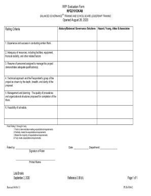 Fillable Online RFP Evaluation Form RFQ21012KAB - BoardDocs Fax Email ...