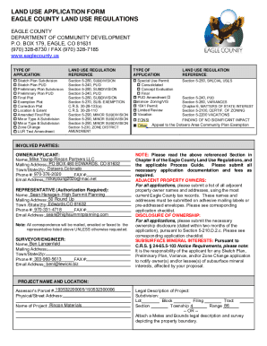 Fillable Online land use application form eagle county land use ...