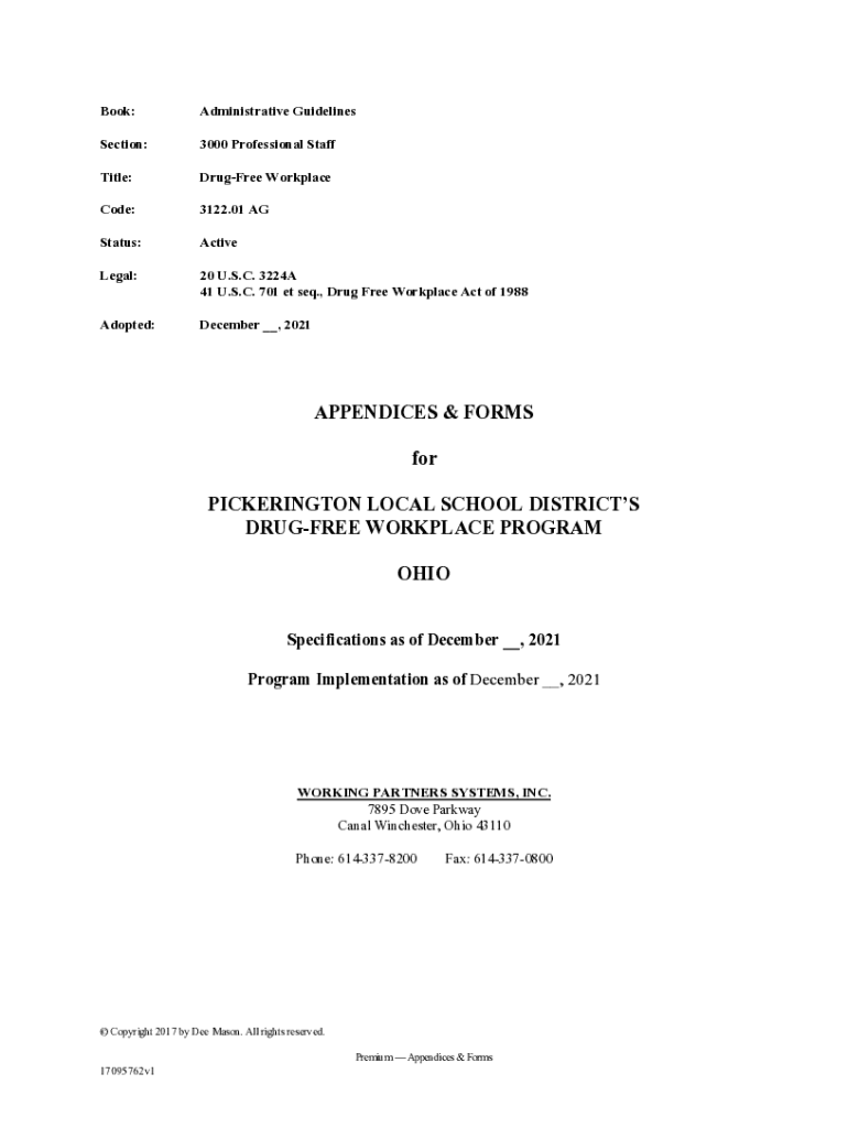 Fillable Online 41 U.S.C. 701 - Drug-free workplace requirements for ...