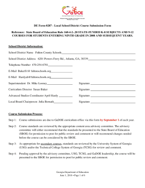 Fillable Online Local School District Course Submission Form ...