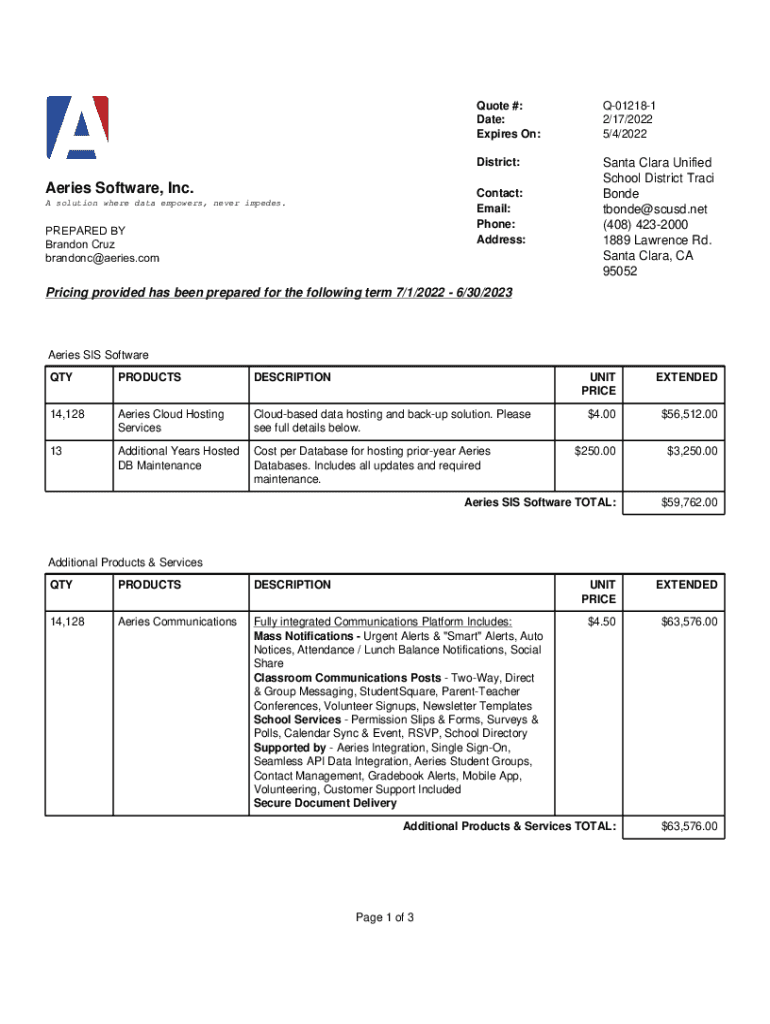 Fillable Online Aeries Software Inc - Company Profile and News Fax ...
