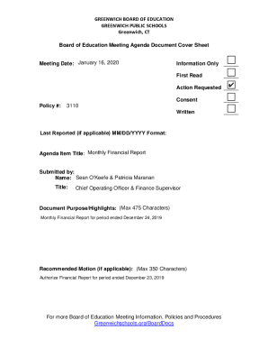 Fillable Online GPS BOE Meeting Cover Sheet template Fax Email Print ...