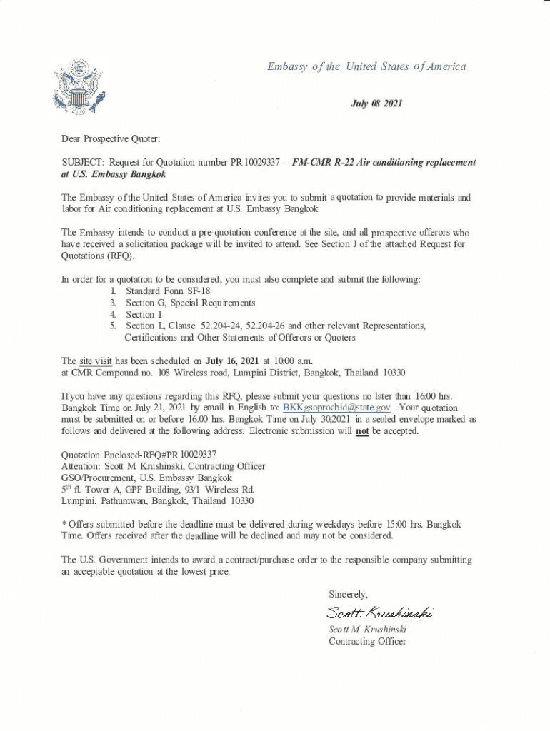 Fillable Online Request for a quote for a FAP- AC split replenishment ...