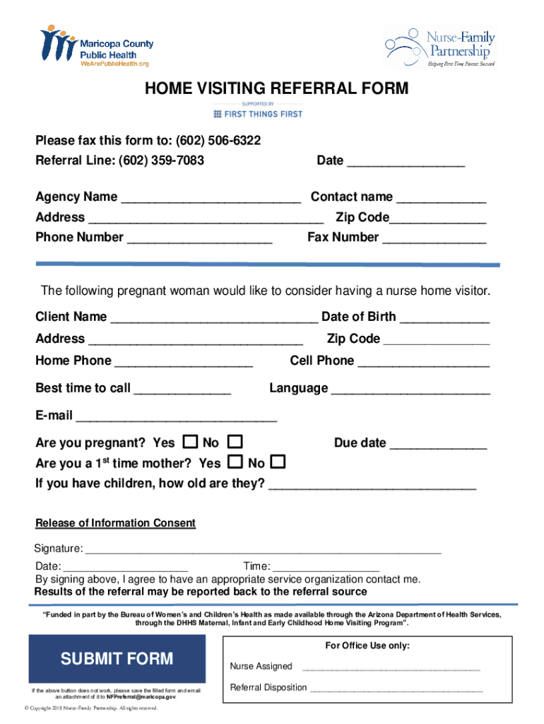 Fillable Online Family Health Public Health Nursing Referral Form Fax ...