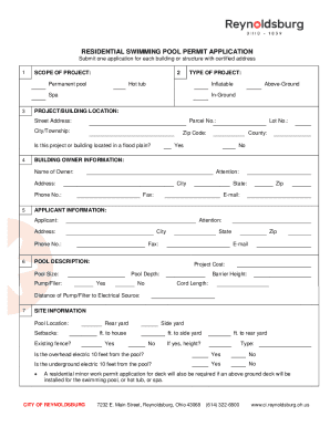 Fillable Online Policy for Residential Swimming Pool Permit Application Fax Email Print - pdfFiller