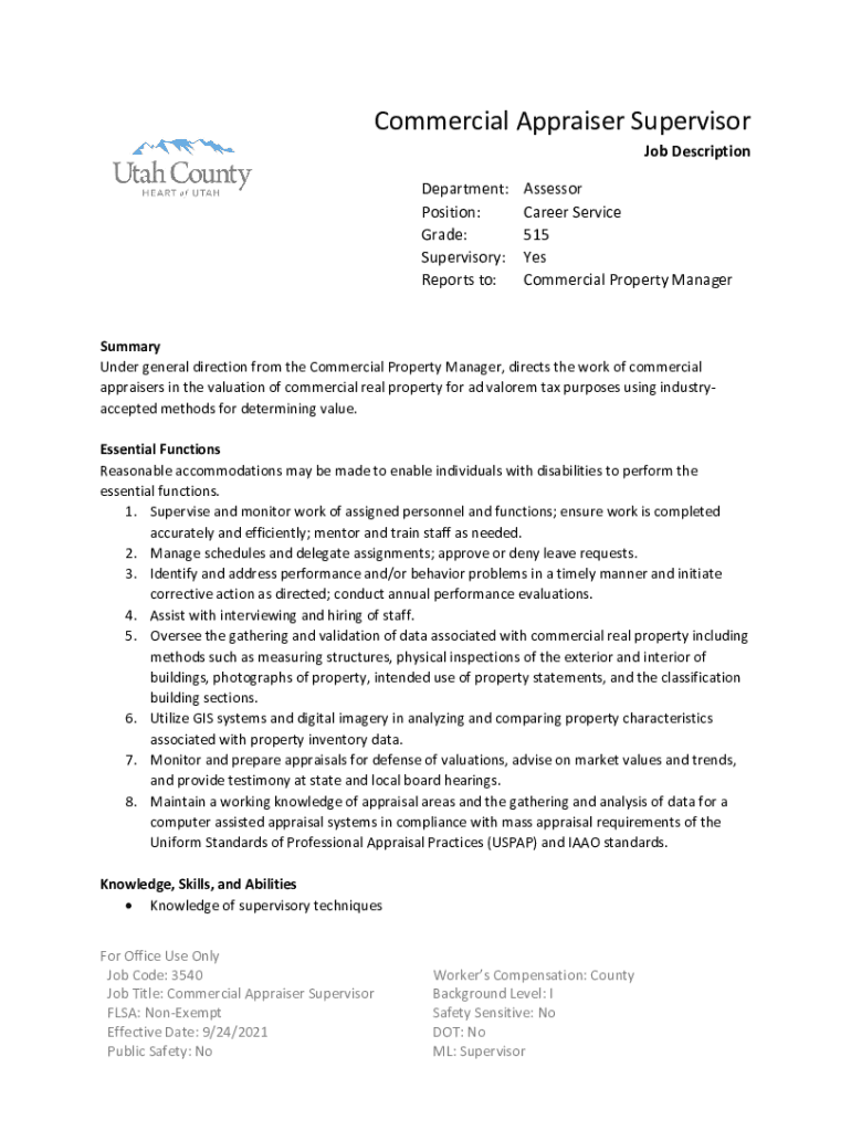 Fillable Online Property Manager job description template - Workable ...