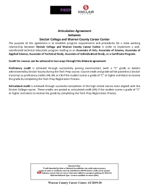 Fillable Online Articulation Agreement between Sinclair College and ...