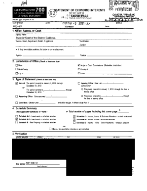 Fillable Online California Form 700, Statement of Economic Interests ...