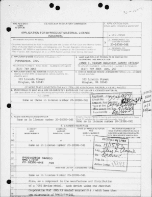 Fillable Online NRC Form 313, Application for Materials Li - Federal ...