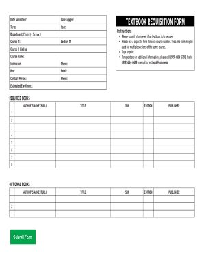 Fillable Online library divinity duke Textbook Requisition Form ...