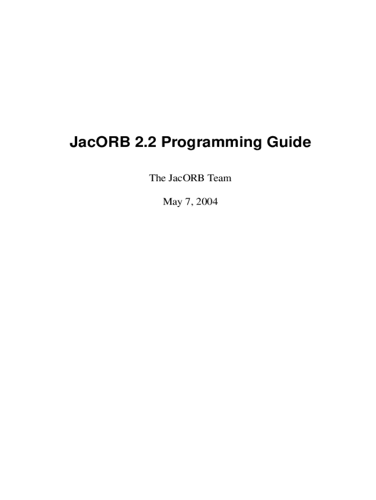 Fillable Online Installing and Building JacORB Fax Email Print - pdfFiller