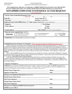 Fillable Online DPHHS Security Access Request Form OM300B Fax Email Print - pdfFiller