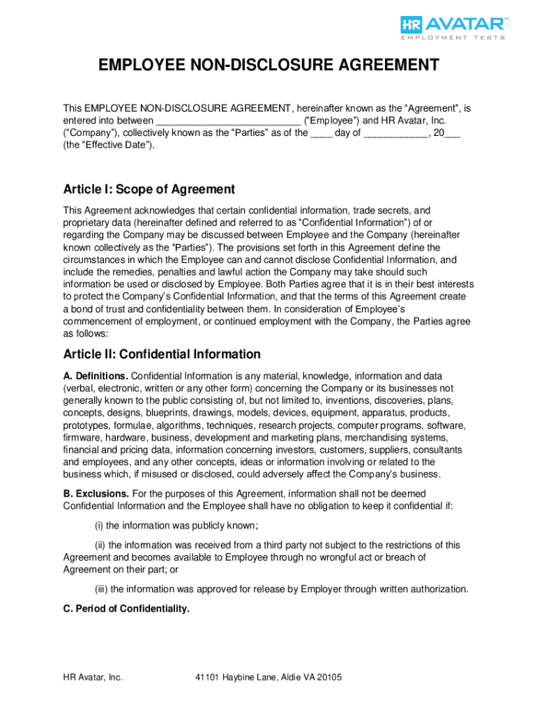 Fillable Online Employee Non-Disclosure Agreement (NDA) - Amazon S3 Fax ...