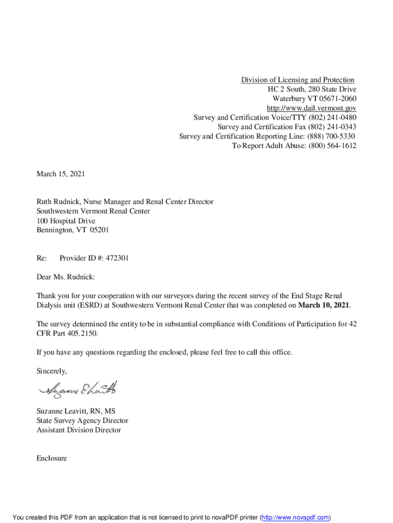 Fillable Online Ruth Rudnick, Nurse Manager and Renal Center Director ...