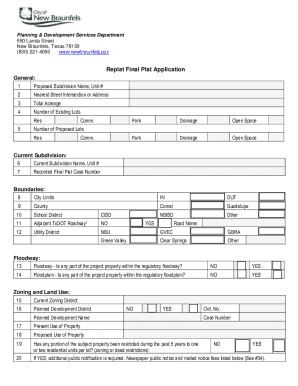 Fillable Online Replat Final Plat Application Fax Email Print - pdfFiller