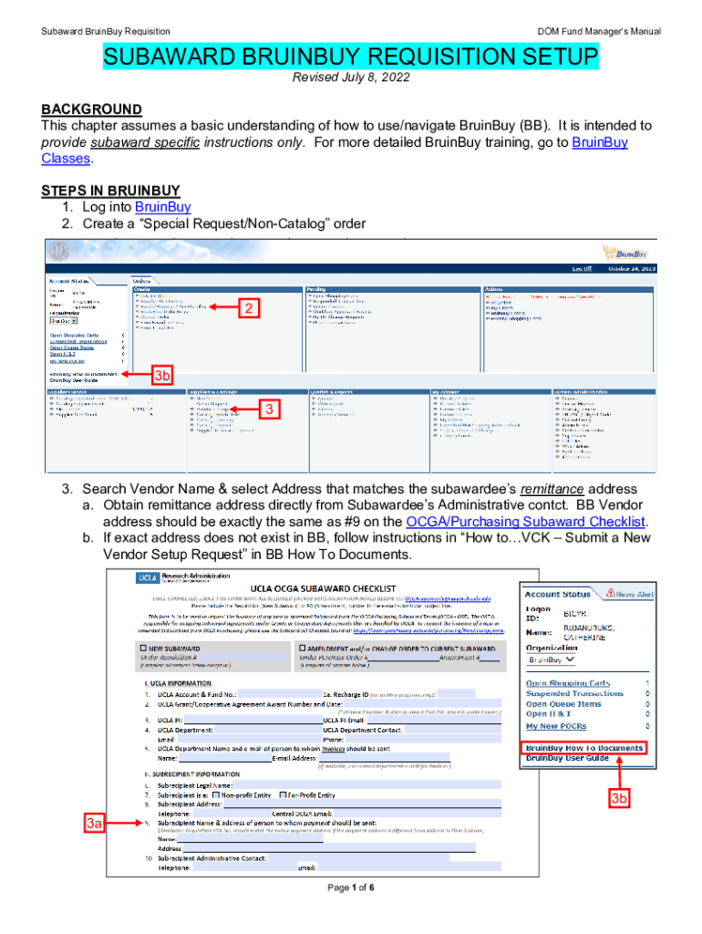 Fillable Online subaward bruinbuy requisition setup - UCLA School of ...