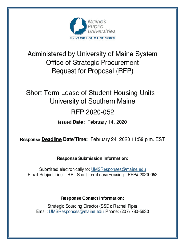 Fillable Online Request for Proposals (RFP)University of Maine System Fax Email Print - pdfFiller
