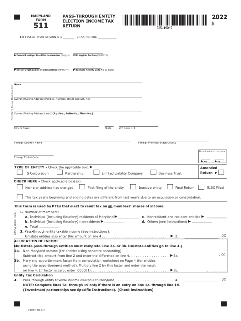Fillable Online PASS-THROUGH ENTITY ELECTION INCOME TAX RETURN ... Fax ...