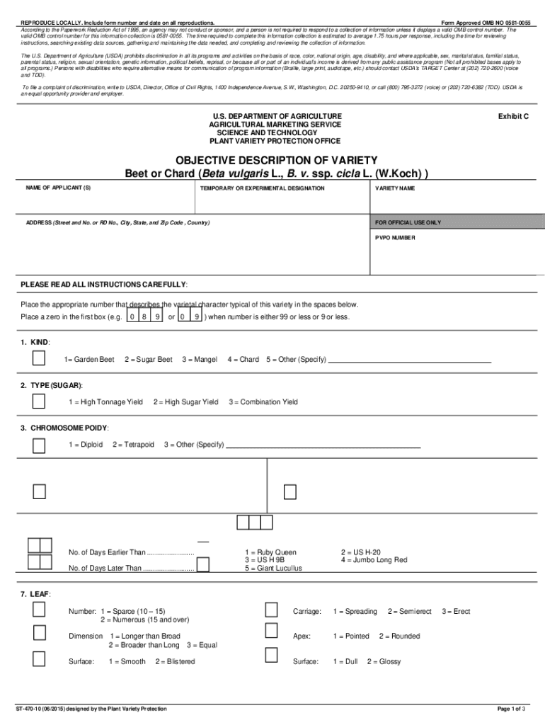 Fillable Online ST-470-05 SAMPLE-General Form for Any Species (Barley ...