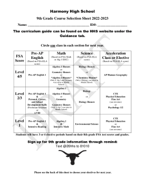 Fillable Online Irons Junior High School Course Selection Sheet 8th Grade ... Fax Email Print ...