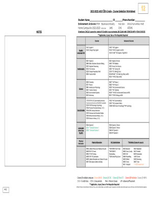 Fillable Online 5th Grade Course Selection Worksheet Morton Ranch ...